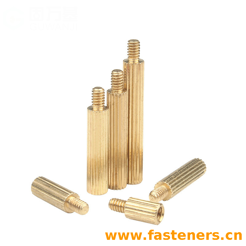 M2 Brass Knurled Single Through Stud,PCB Cylinder Hex Standoffs ...